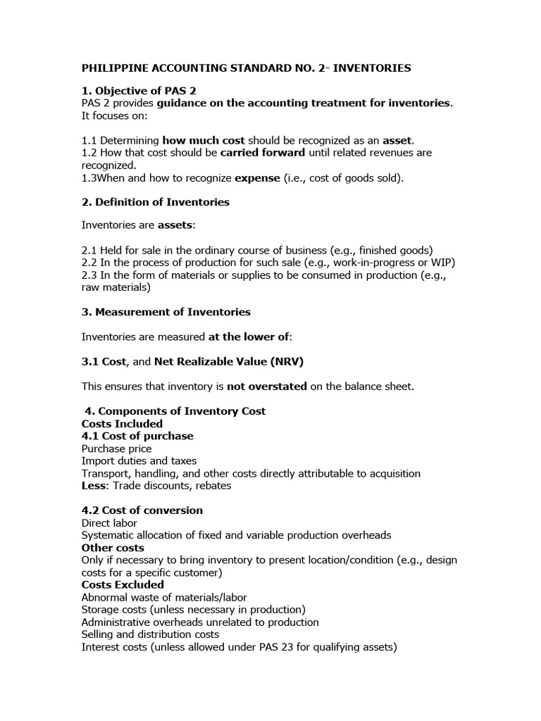 Handout Pas No. 2 Inventories and Pas 7 Cash Flows Statements | PDF ...