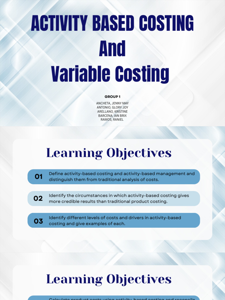 Goup 1 Activity Base Costing Variable Costing | PDF | Income Statement ...