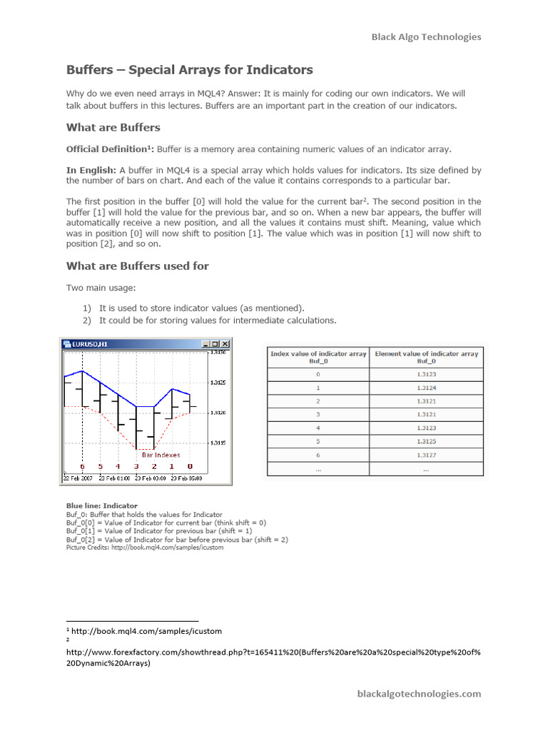 124 Buffers Special Arrays For Indicators | PDF
