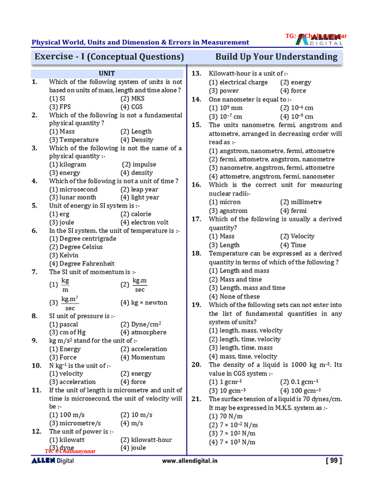 Physical World, Units & Dimension | PDF | Observational Error | Force