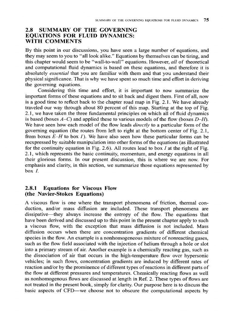 Summary of Governing Equations | PDF