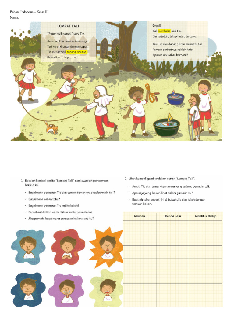 BINDO 1 - Latsol Tanda Baca Dan Huruf Kapital Kelas 3 | PDF