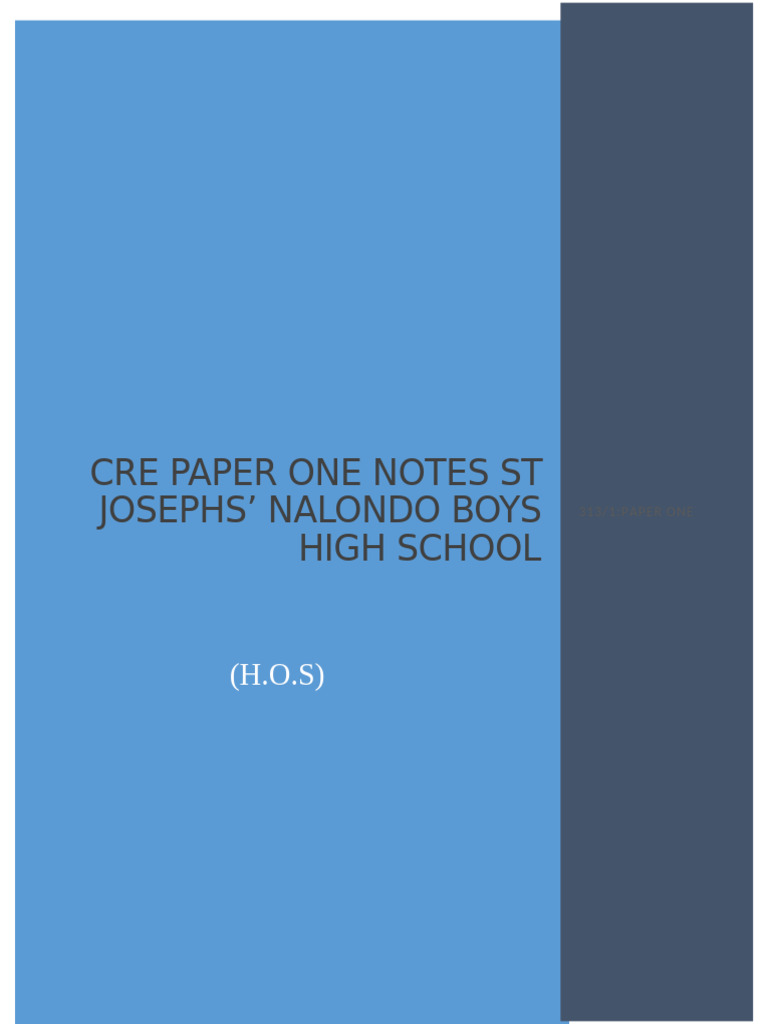 CRE Paper One Study Notes | PDF | Genesis Creation Narrative | Bible