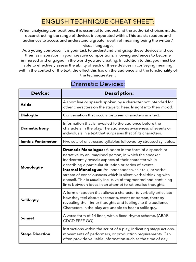 English Language Techniques Guide | PDF | Image | Comedy
