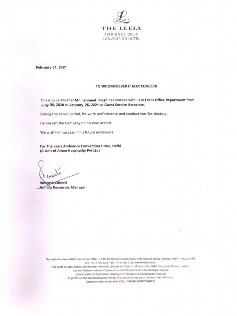 Experience Letter | PDF