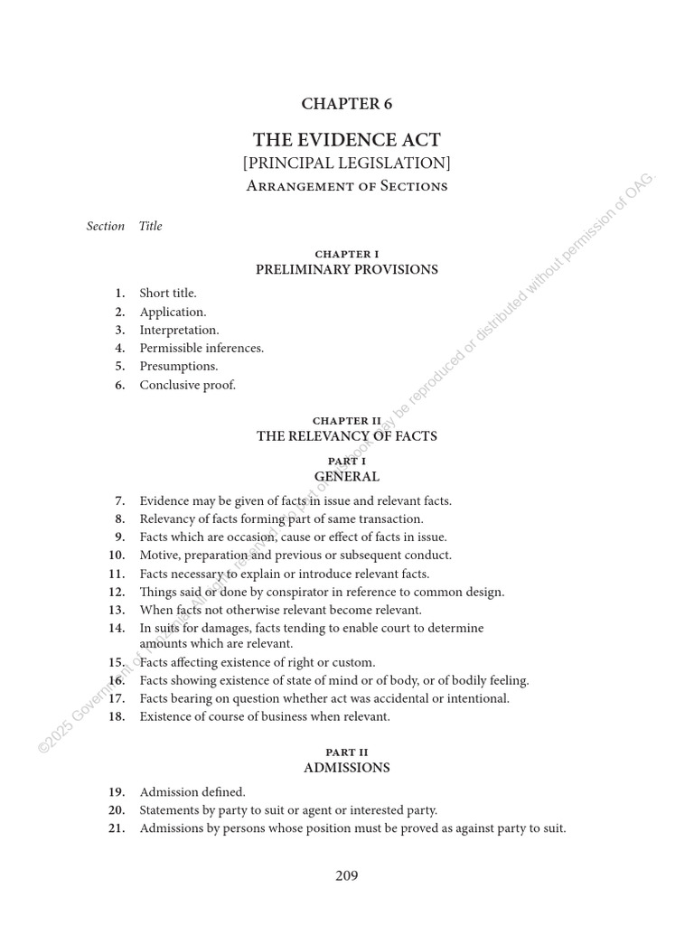 The Evidence Act | PDF | Evidence (Law) | Witness