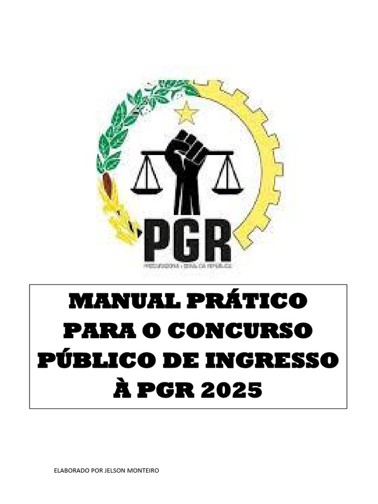 Manual Prático para o Cuncurso Público Da PGR 2025 | PDF