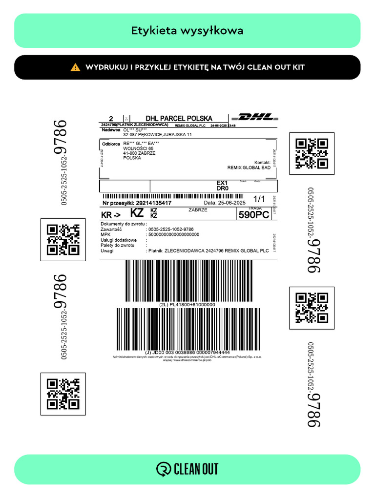 Cleanout Print Label | PDF