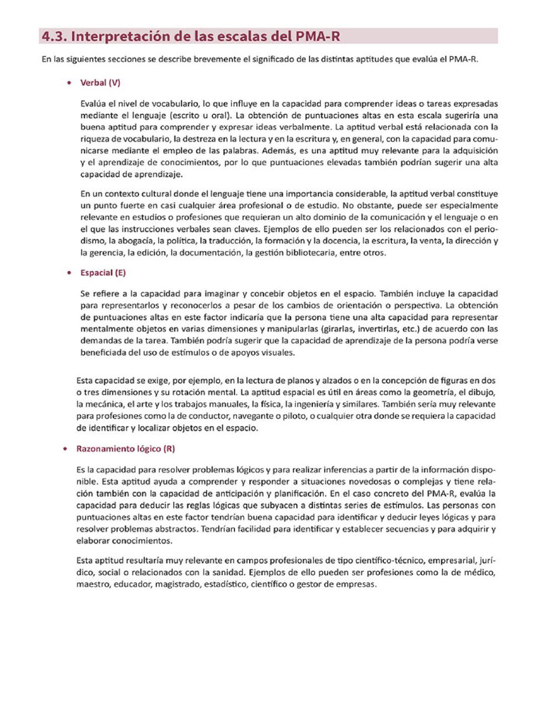 Interpretación de Las Escalas Del PMA-R | PDF