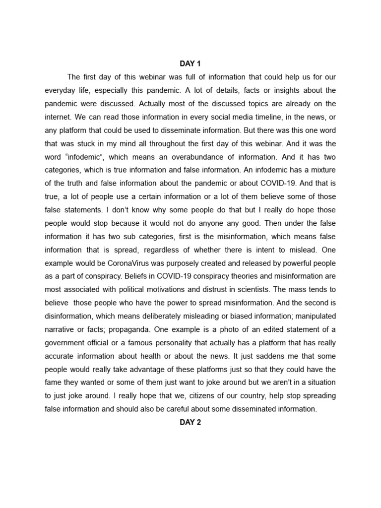 Webinar Reflection Paper PDF | PDF | Communication | Psychology