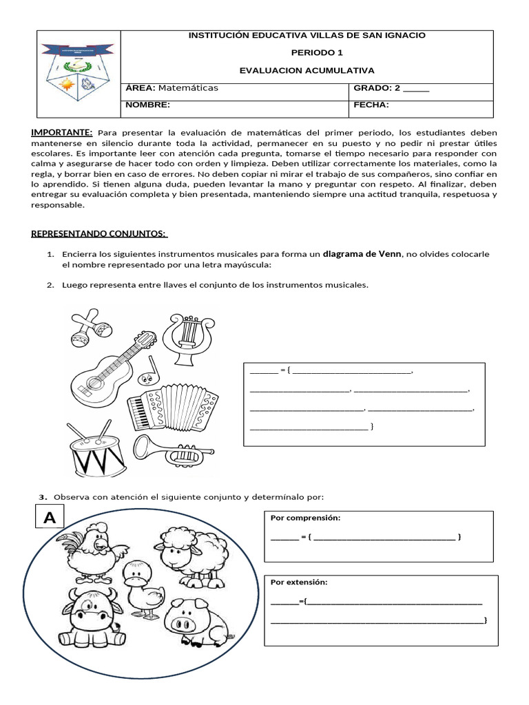 Evaluación de Matemáticas 2° Grado | PDF