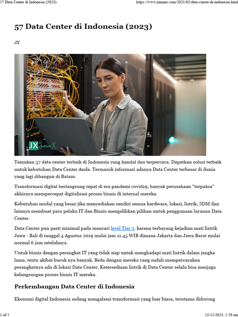 57 Data Center Terpercaya di Indonesia | PDF