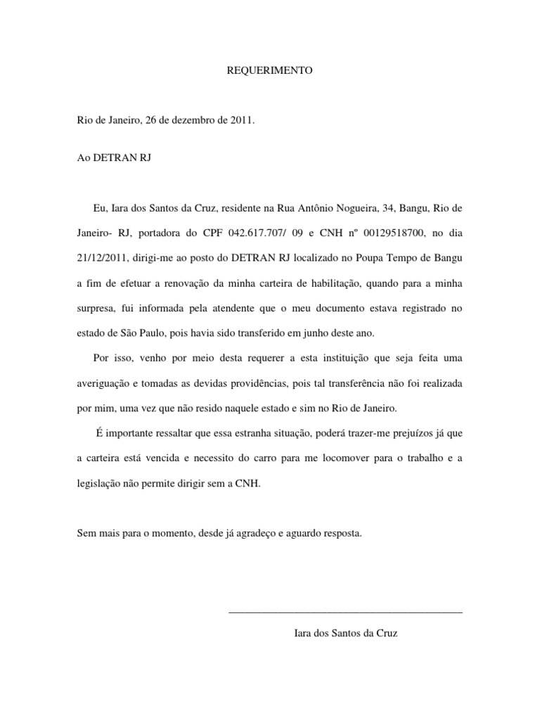 Requerimento Detran | PDF