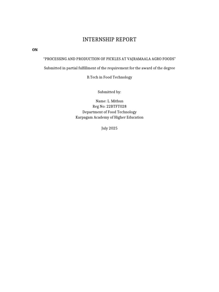 Mithun Internship Report Formatted | PDF