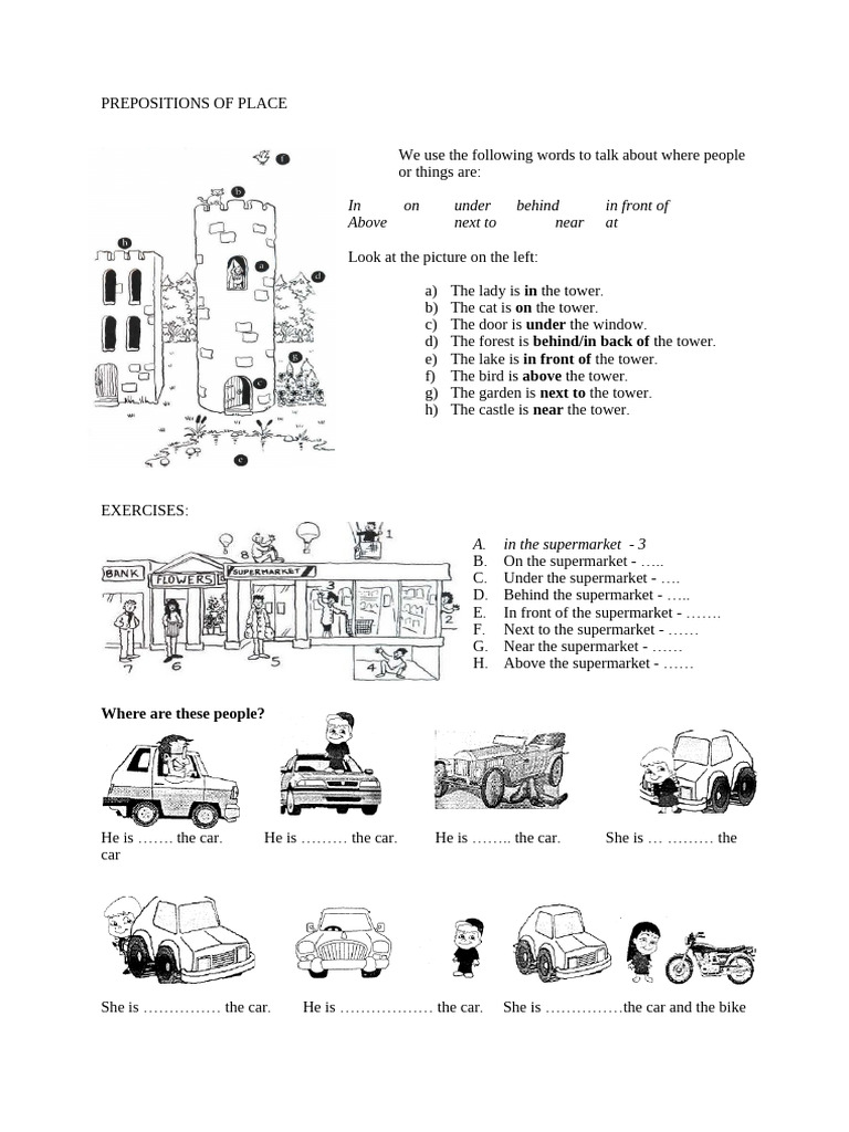 Prepositions of Place | PDF