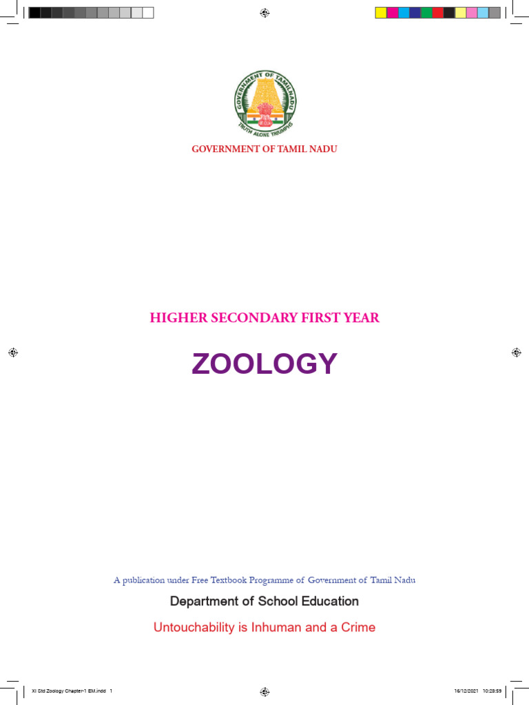Zoology: Higher Secondary First Year | PDF