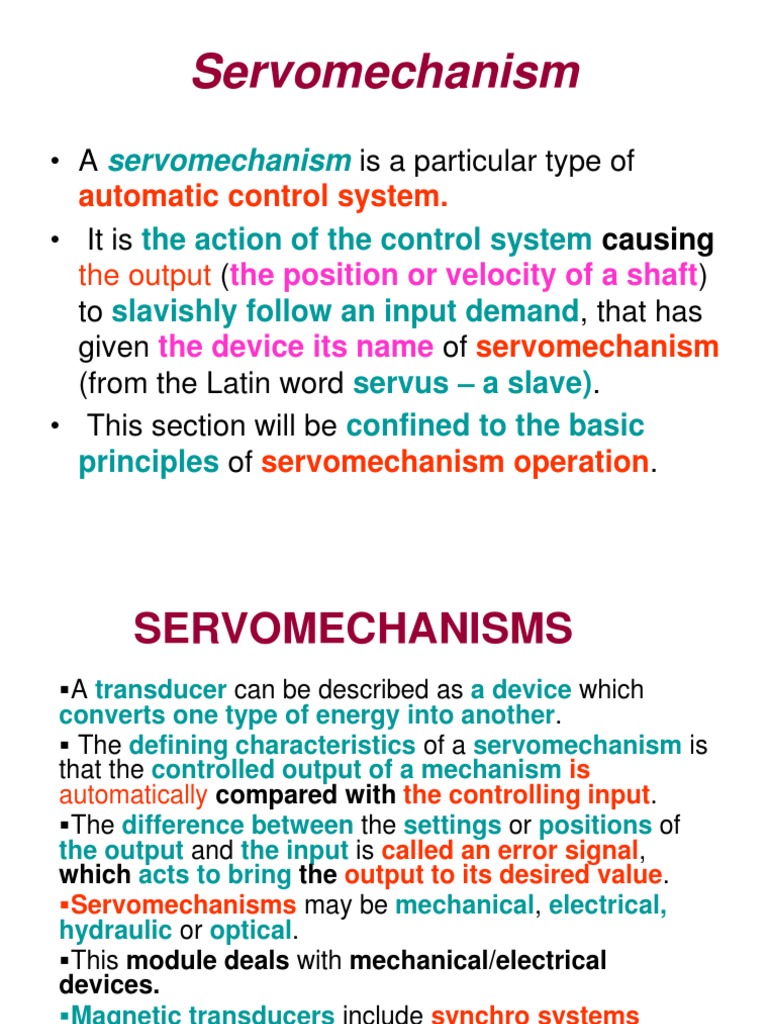 Servomechanisms | PDF | Servomechanism | Feedback