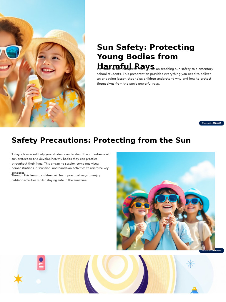 Sun Safety Protecting Young Bodies From Harmful Rays | PDF | Sunscreen ...