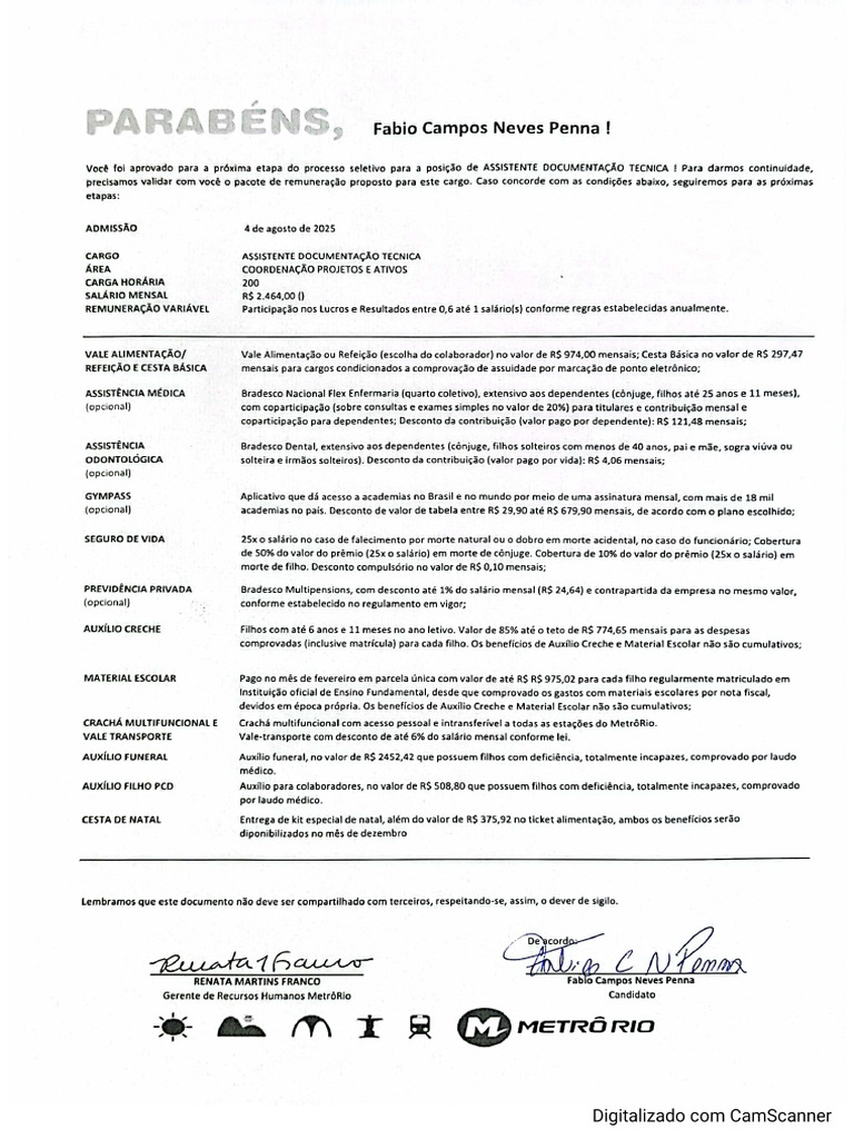 Carta Proposta Assinada Fabio Penna | PDF