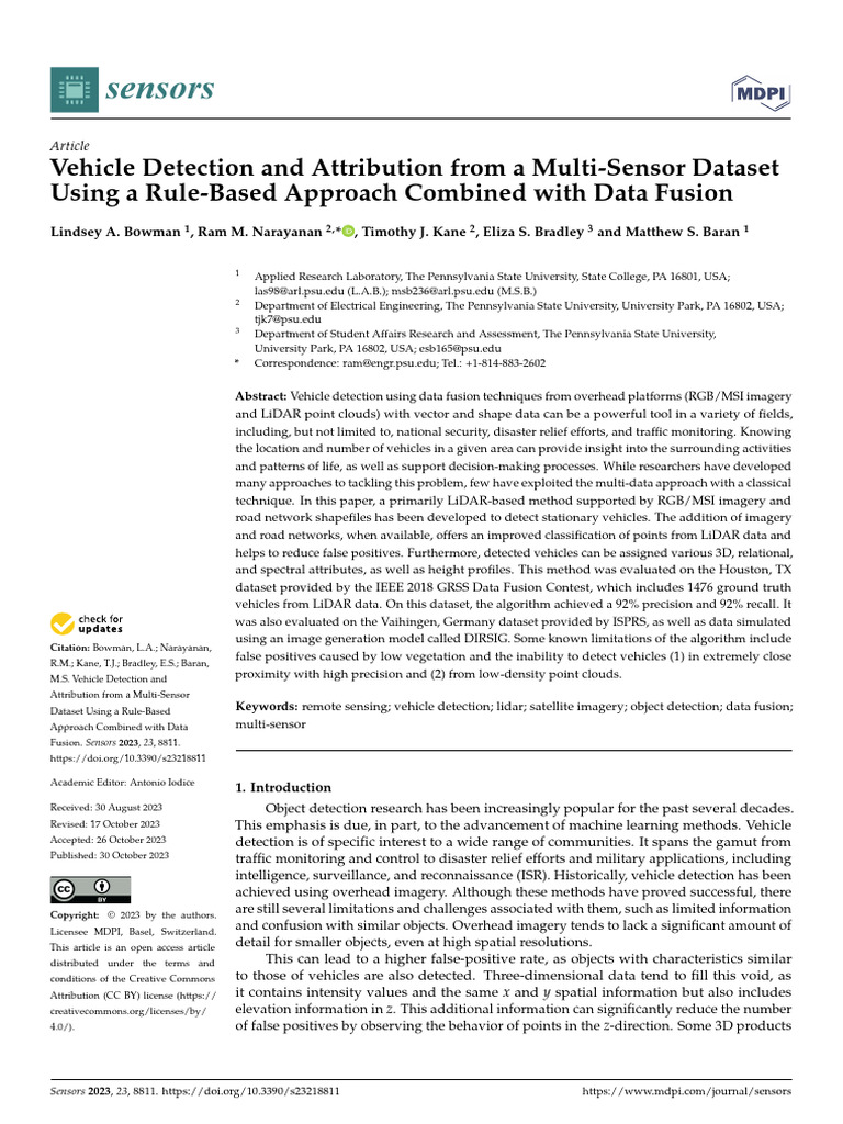 Sensors | PDF | Lidar | Image Segmentation