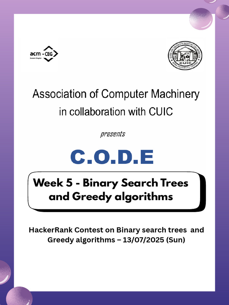 C.O.D.E - 5. Binary Search Trees and Greedy Algorithms | PDF | Algorithms And Data Structures ...