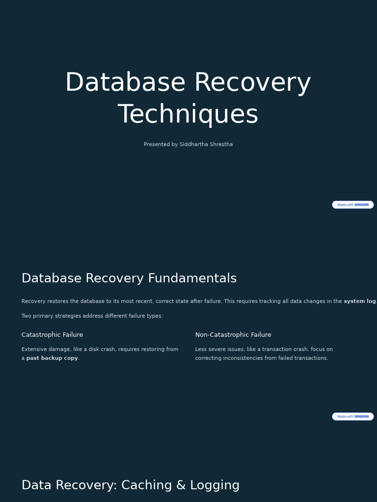 Database Recovery Techniques Explained | PDF | Database Transaction ...