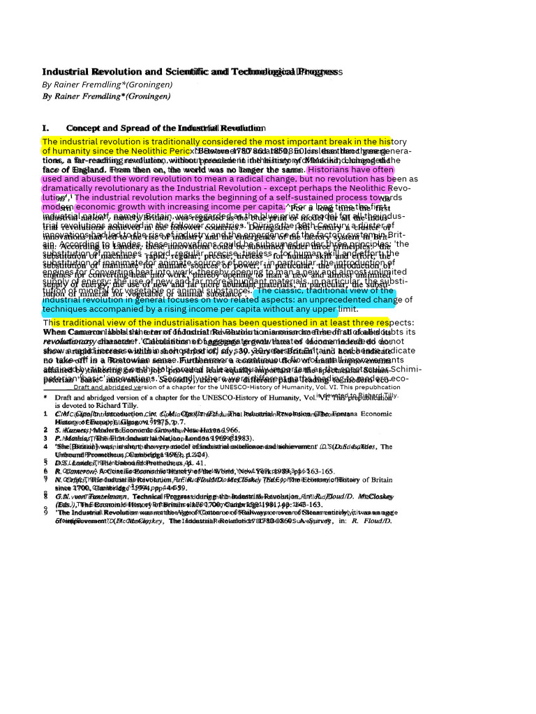 3 (A) Industrial Revolution and Scientific and Technological Progress ...