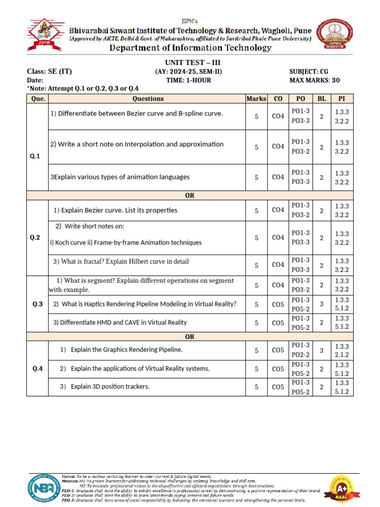 Unit Test 3 CG | PDF | Mathematical Analysis | Analytic Geometry