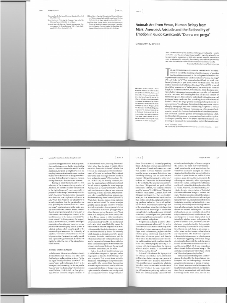 Animals Are From Venus, Human Beings From Mars | PDF