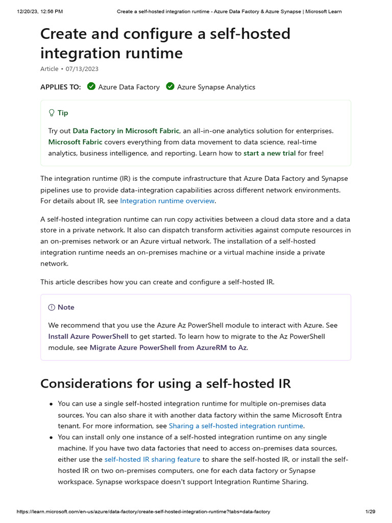 Create A Self-Hosted Integration Runtime - Azure Data Factory & Azure ...