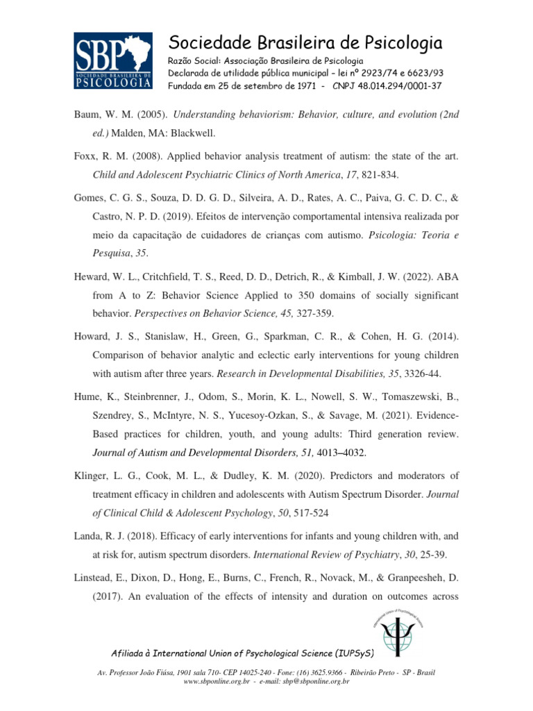 Tinywow Parecer SBP ABA 2022 82264610 4 | PDF | Autism | Childhood