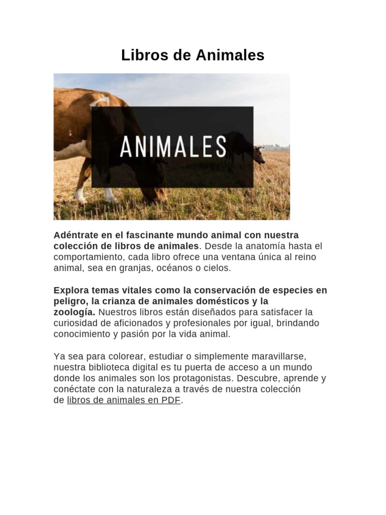 Libros de Animales en PDF | PDF