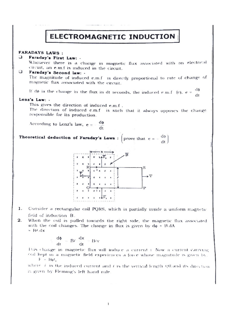 Physics Boards Notes - Electromagnetic Indution | PDF
