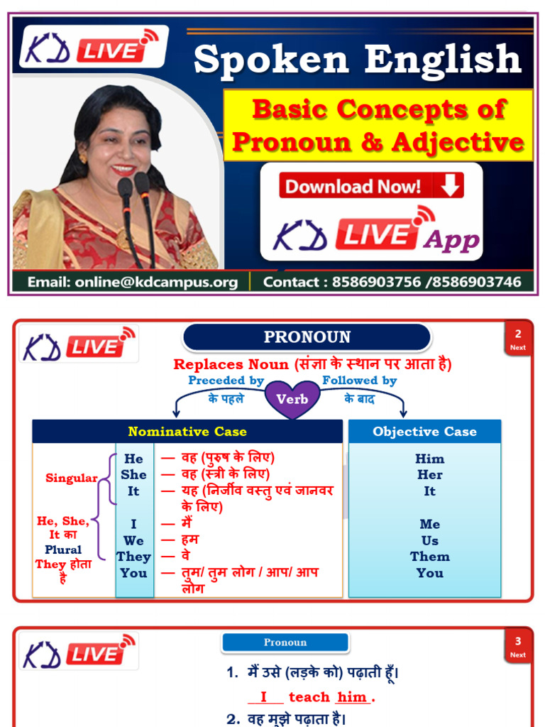 CH-05 Basic Concept of Pronoun & Adjective 2025 20250629031058 | PDF