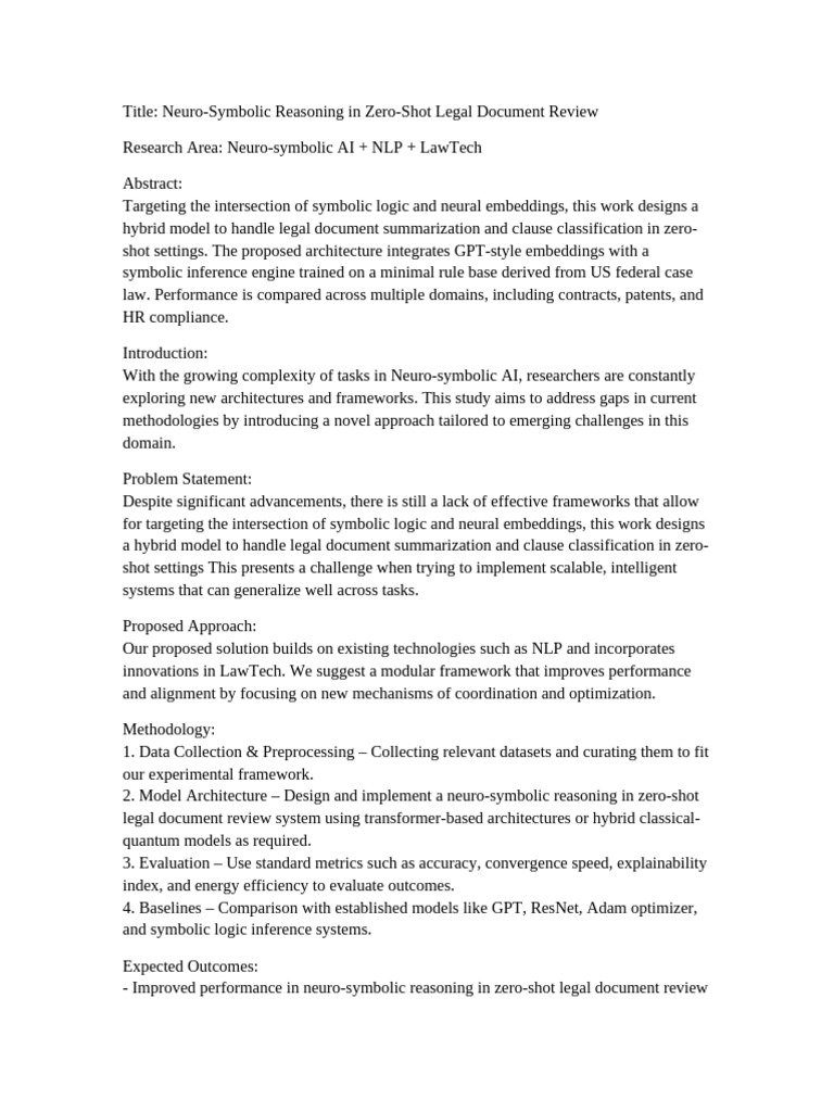 Neuro-Symbolic Reasoning in Zero-Shot Legal Document Review Detailed ...