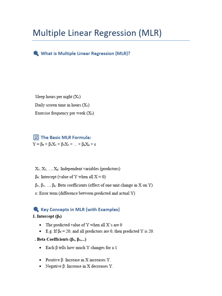 Multiple Linear Regression NIMHANS | PDF | Dependent And Independent ...