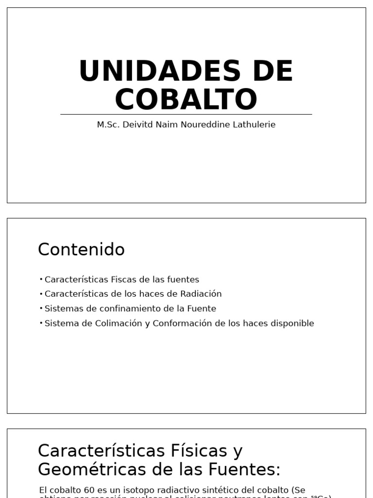 Unidades de Cobalto | PDF | Física nuclear | Ciencias fisicas