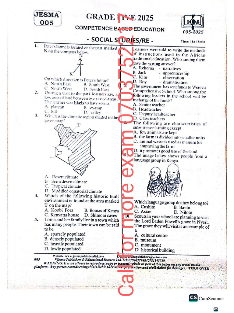 Jesma 005 Grade 5 SST | PDF