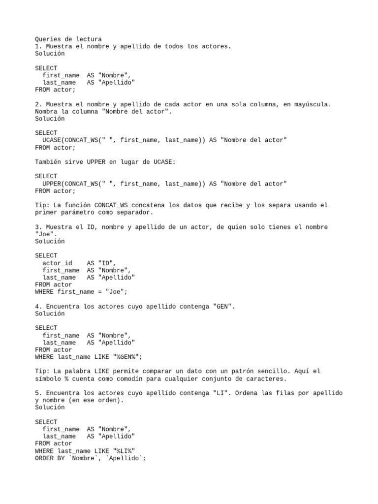 Consultas SQL SAKILA | PDF
