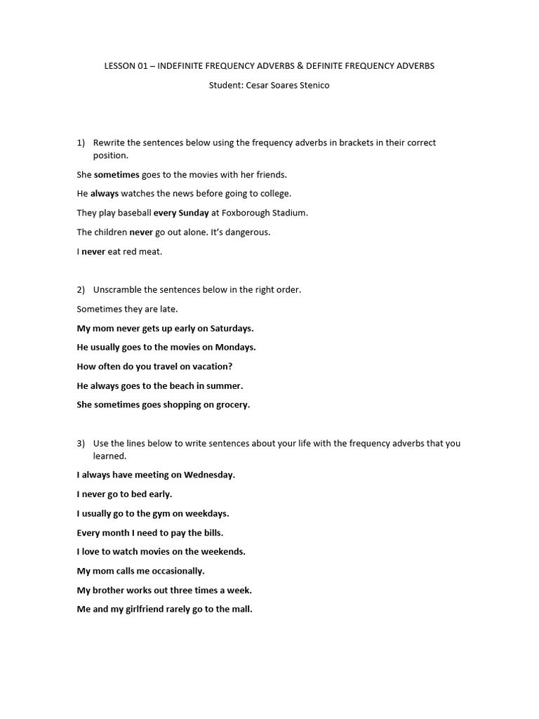 Frequency - Book 4 Life Conversation | PDF | Workweek And Weekend