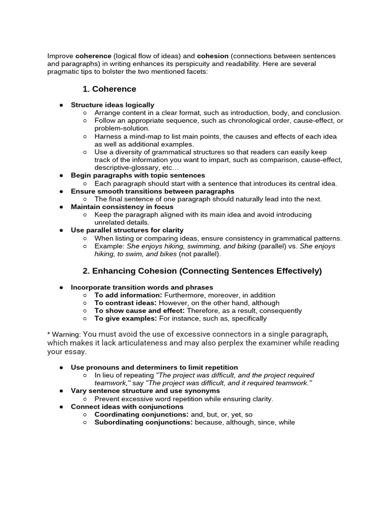 Coherence | PDF | Paragraph | Human Communication