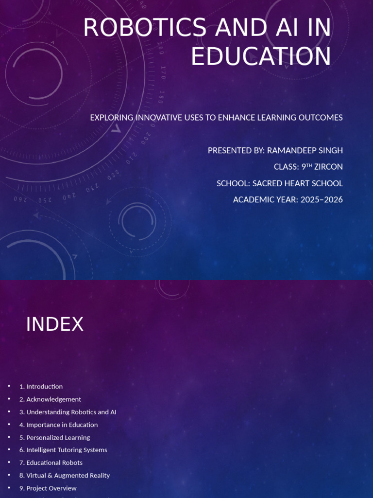 Robotics and AI in Education Project | PDF | Artificial Intelligence | Intelligence (AI) & Semantics