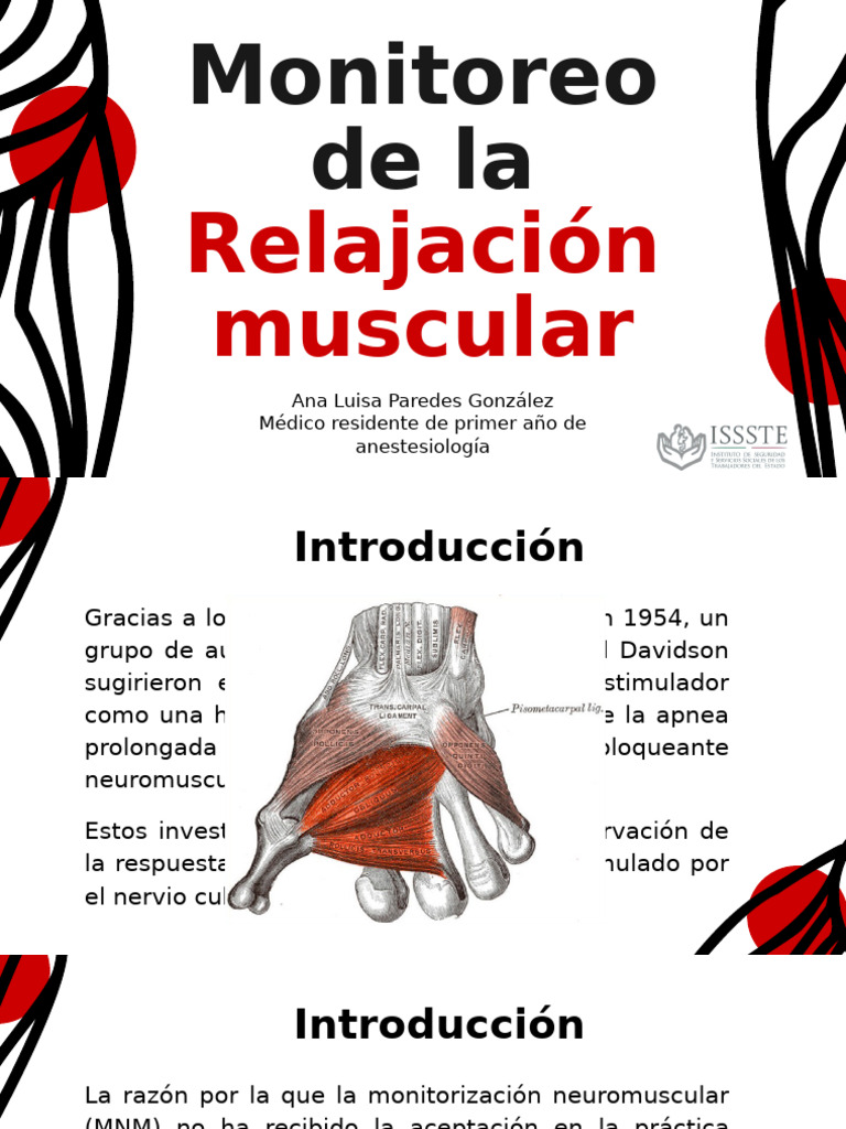Monitorización de Relajación Muscular en Anestesia | PDF