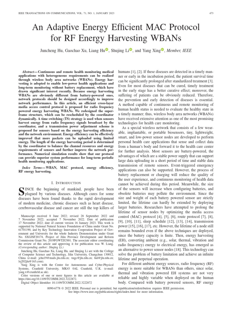 An Adaptive Energy Efficient MAC Protocol For RF Energy Harvesting ...