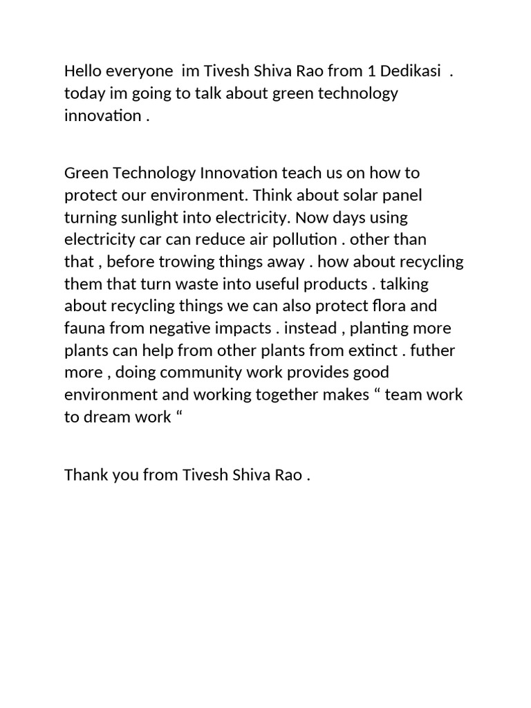 Hello Everyone Im Tivesh Shiva Rao From 1 Dedikasi | PDF