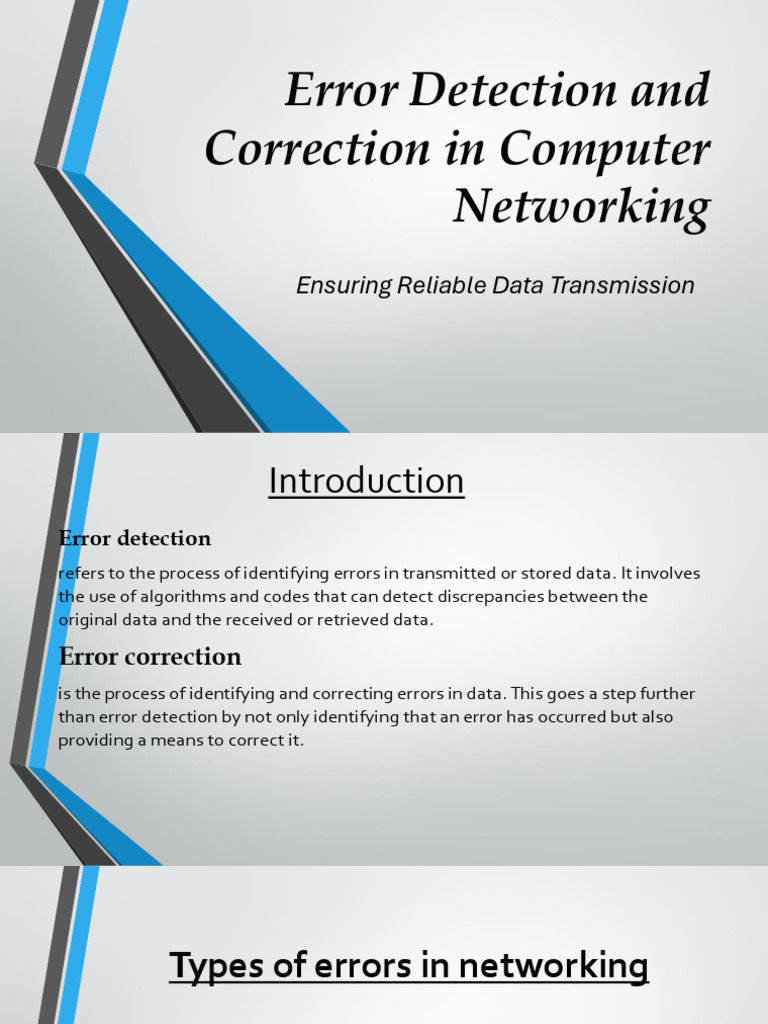 Presentation On Error Detection and Correction GROUP3.. | PDF | Error Detection And Correction ...