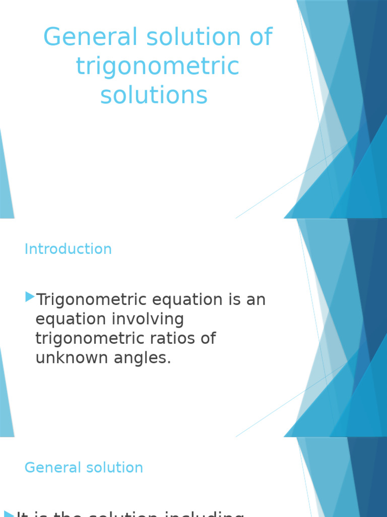 General Solution of Trigonometric Solutions 2 | PDF