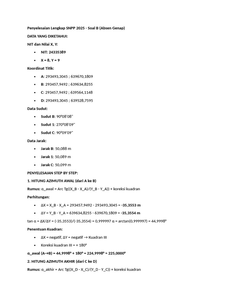 Penyelesaian Lengkap SNPP 2025 | PDF