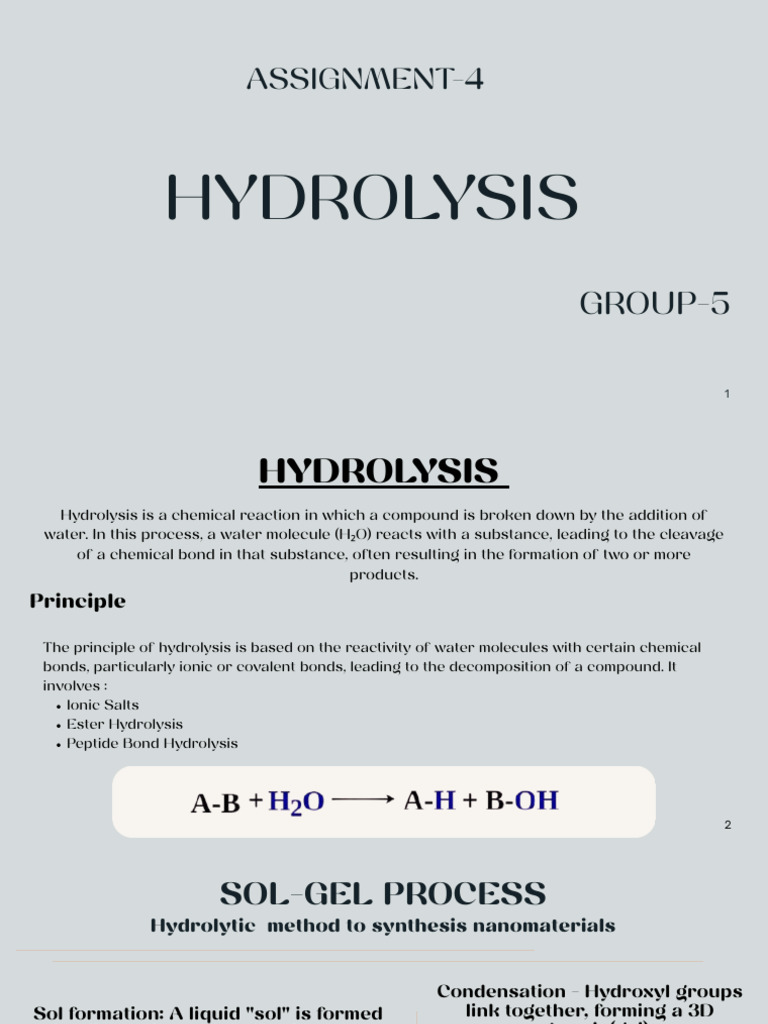 Hydrolysis 20250415 181452 0000 | PDF | Hydrolysis | Salt (Chemistry)