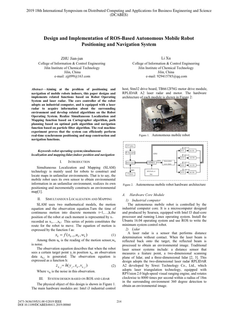 Design and Implementation of ROS-Based Autonomous Mobile Robot Positioning and Navigation System ...